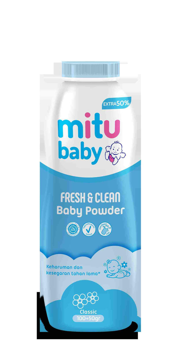 Mitu Baby Powder Bottle 100g + 100%/75% (Blue) – GoodZay