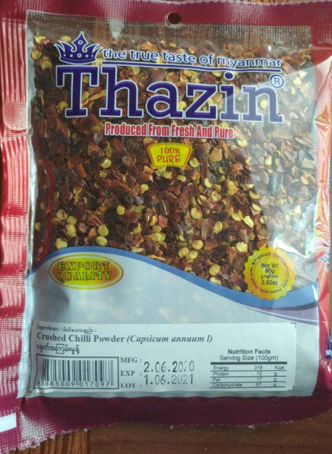 Thazin Fresh And Pure Crushed Chili Powder - 80 g – GoodZay